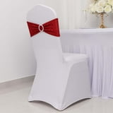 Efavormart 5 Pack Red Shimmer Tinsel Spandex Chair Sashes With Round ...