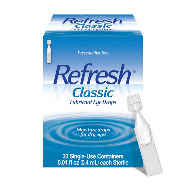 Refresh Classic Lubricant Eye Drops Non-Preserved Tears, 30 Single-Use ...