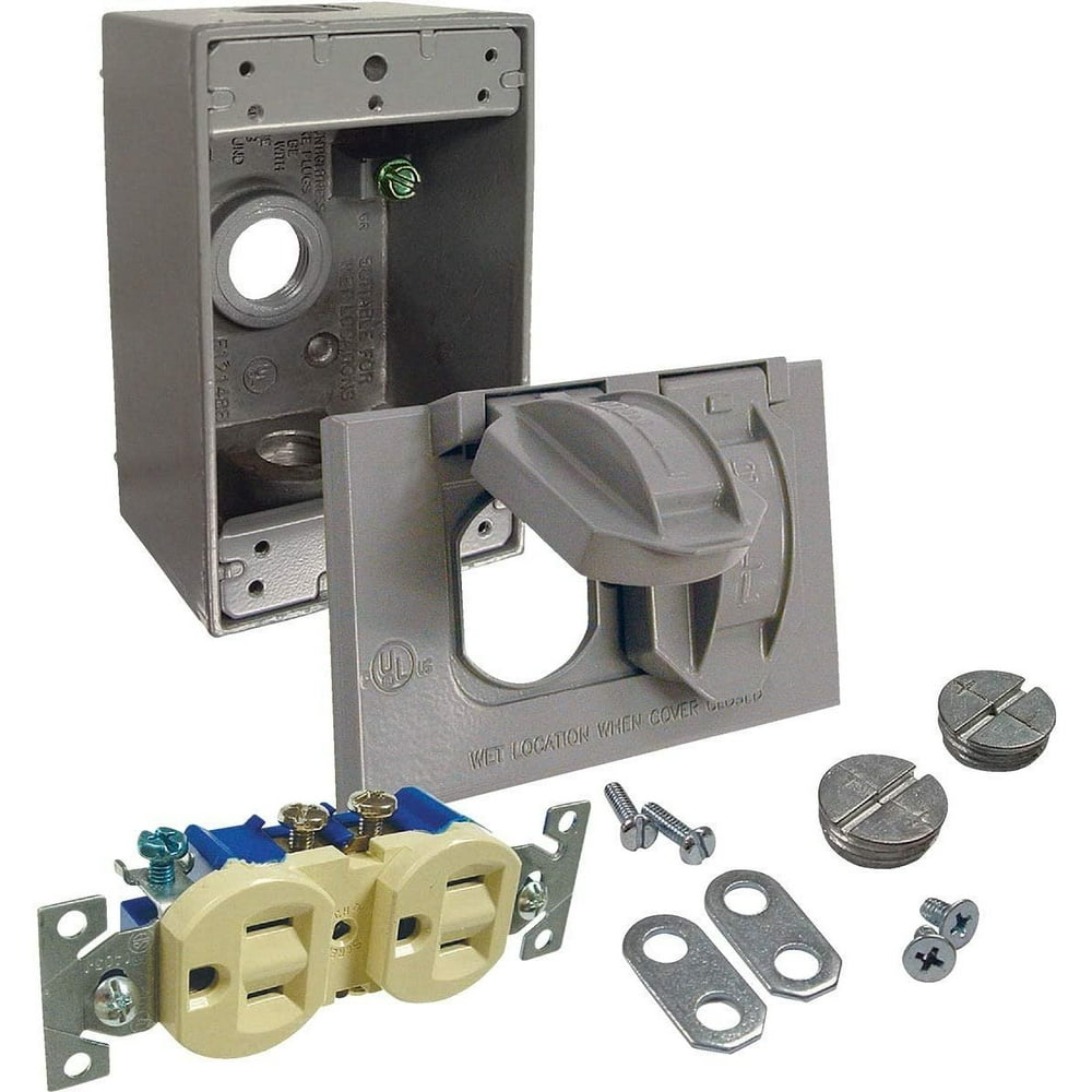 Bell Outdoor 5839-5wrtr 1-Gang Weatherproof Duplex Flip Cover Kit ...
