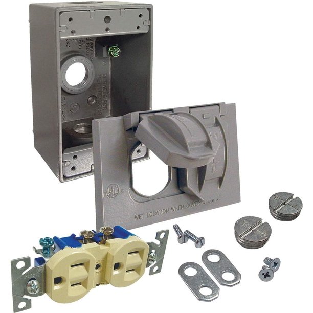 Bell Outdoor 5839-5wrtr 1-Gang Weatherproof Duplex Flip Cover Kit ...