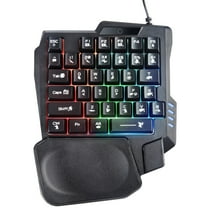One-hand Gaming Keyboard USB 35 Keys Colorfull Backlit Portable Mini ...