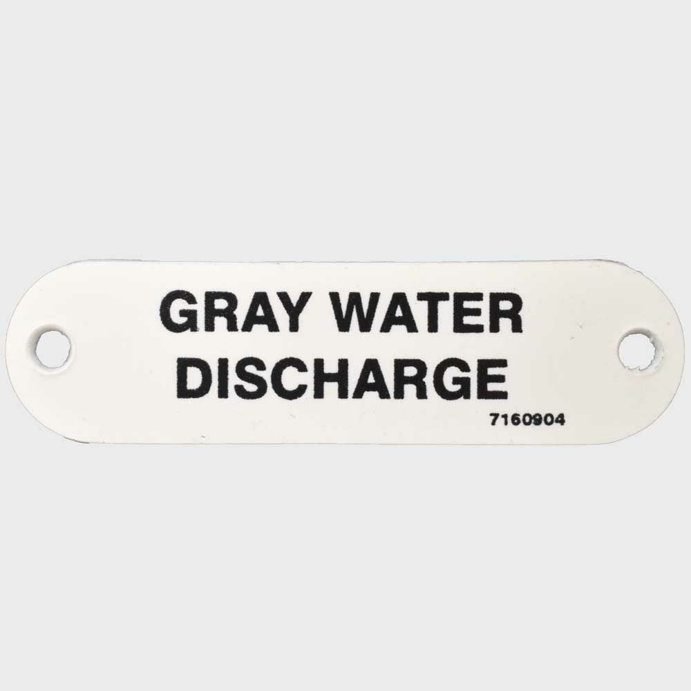 Marquis Boat Label Tag 7160904 | Gray Water Discharge White Plastic ...