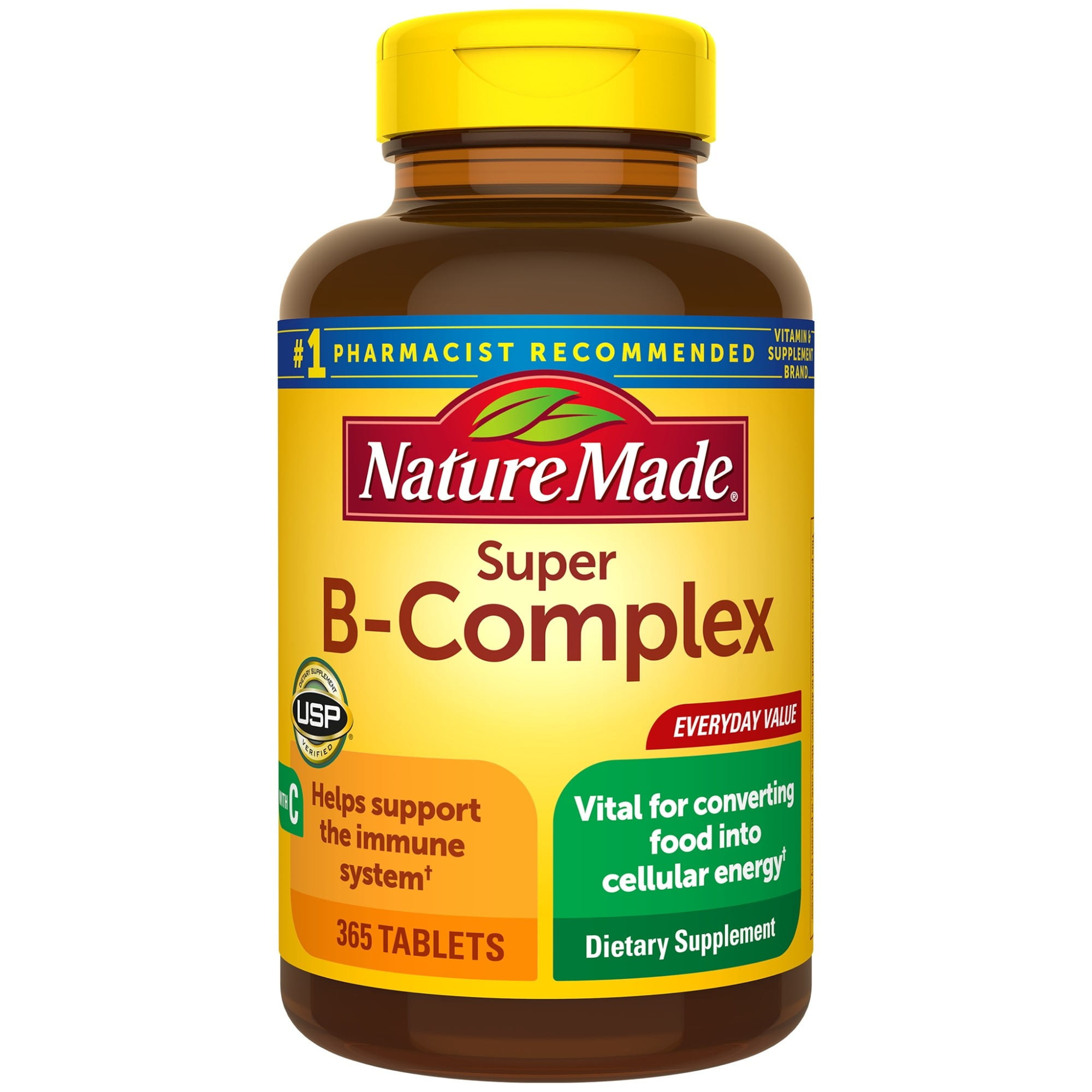 Nature Made Super B Complex Tablets With Vitamin C And Folic Acid 365 Count For Metabolic