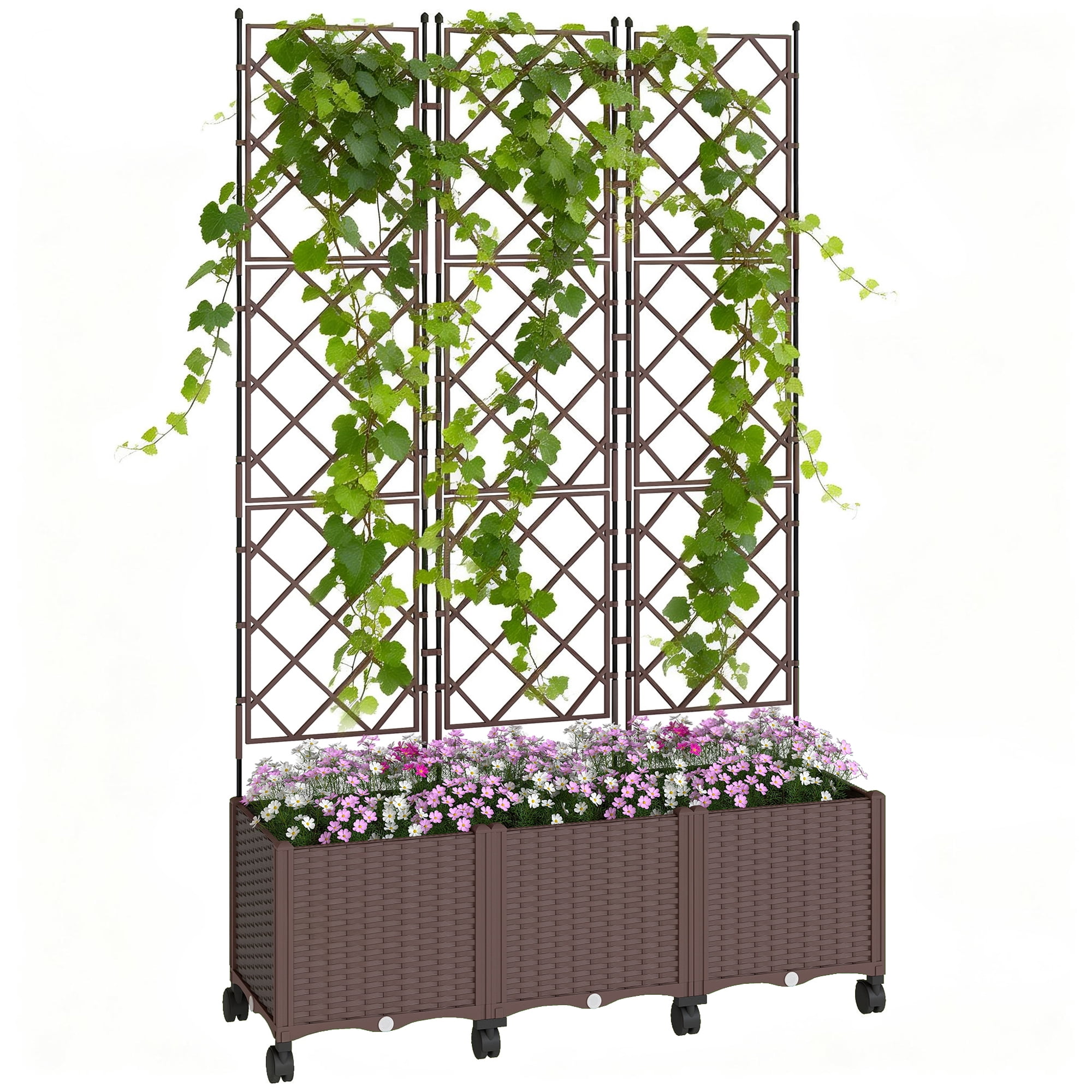 Click here for Outsunny Plastic Raised Garden Bed With Trellis  S... prices