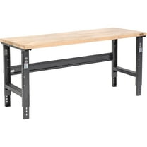 Mobile Fixed Height Workbench, Maple Block Square Edge, 72"W x 30"D ...