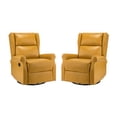 Recliners Rocking Chairs Leather Swivel Glider Set of 2 Push Back with ...