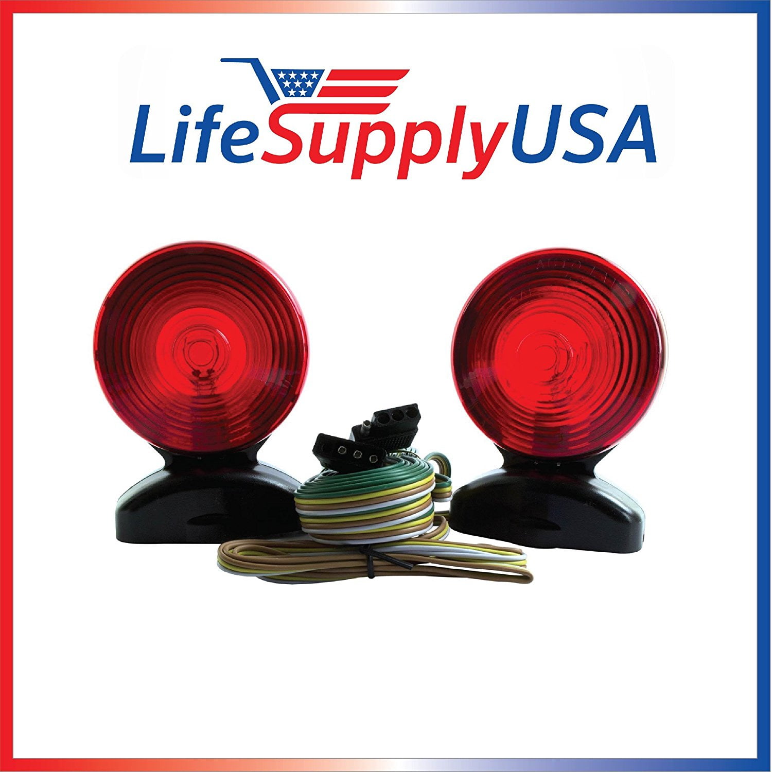 LifeSupplyUSA 12V Magnetic Trailer Tow Light Kit Fits Recreational