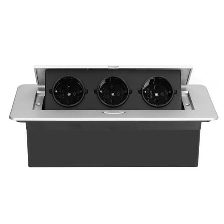 Floor Electrical Outlet, 250V 16A Brushed Panel Desktop Socket For ...