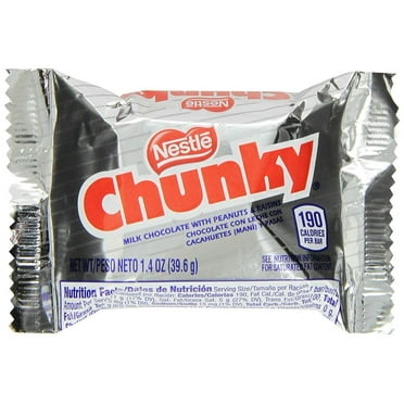 Nestle CHUNKY Milk Chocolate Candy Bar with Roasted Peanuts & Raisins ...