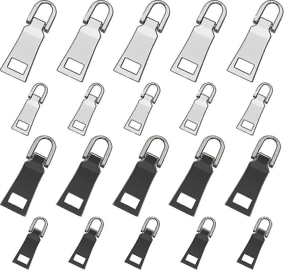 20 Pcs Zipper Pull Tabs Replacement Heavy Duty Zip Fixer Zipper Tags ...