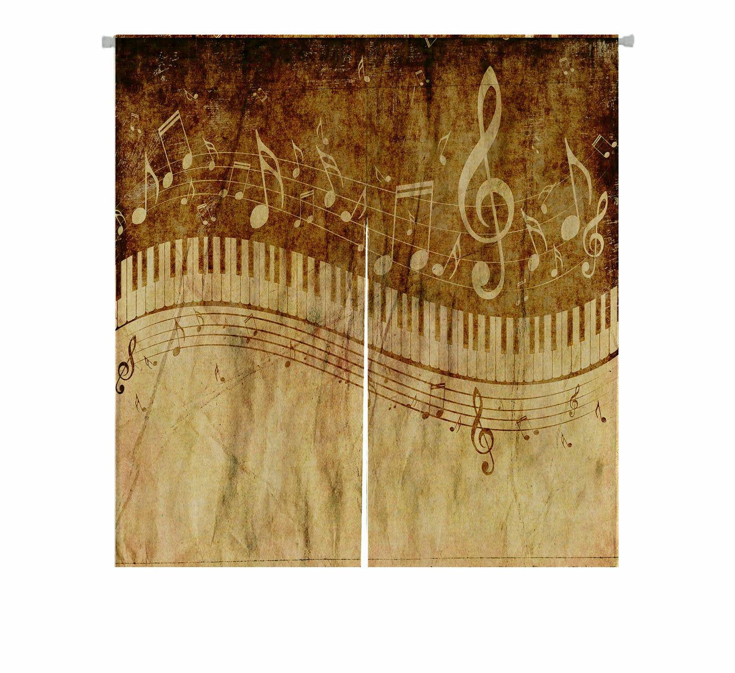 ECZJNT piano keys musical notes grunge Japanese Noren Curtain Doorway ...