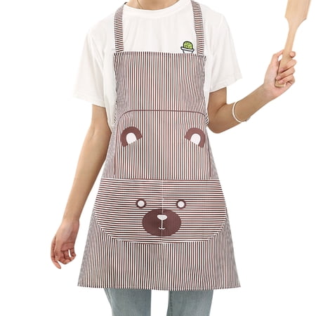 eccomum 1-Pack Cute Bear Bib Apron Cartoon Design Polyester Stripes ...