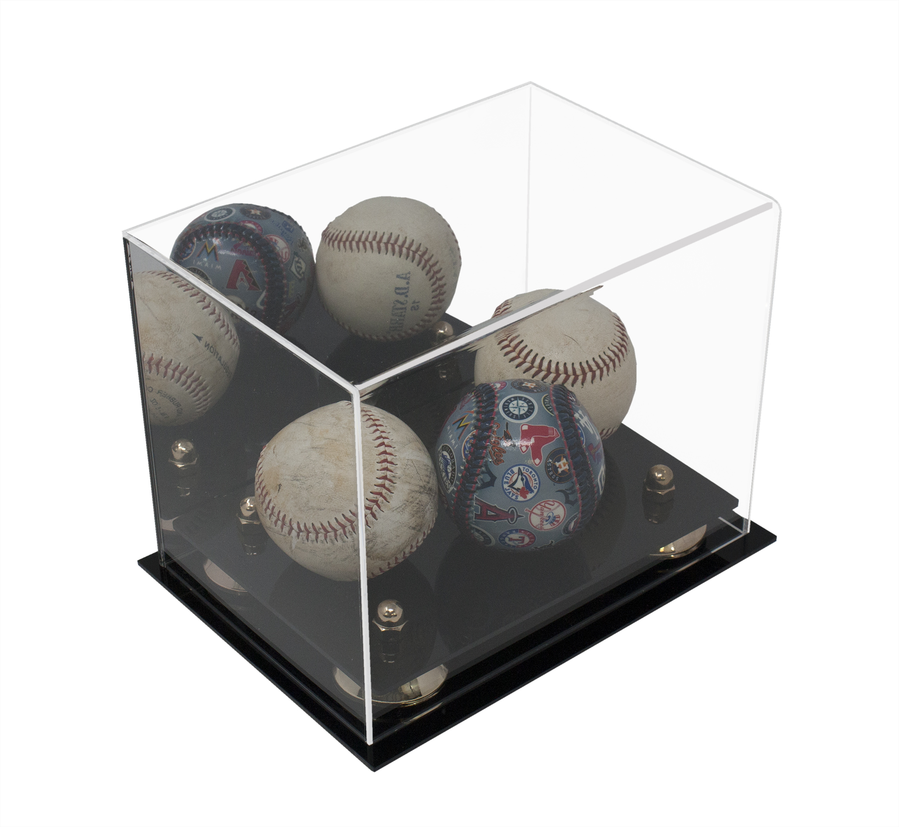 Versatile Deluxe Acrylic Display Case - Small Rectangle Box with Gold ...