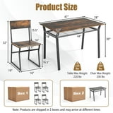 Costway 5 Piece Dining Table Set Industrial Rectangular Kitchen Table ...