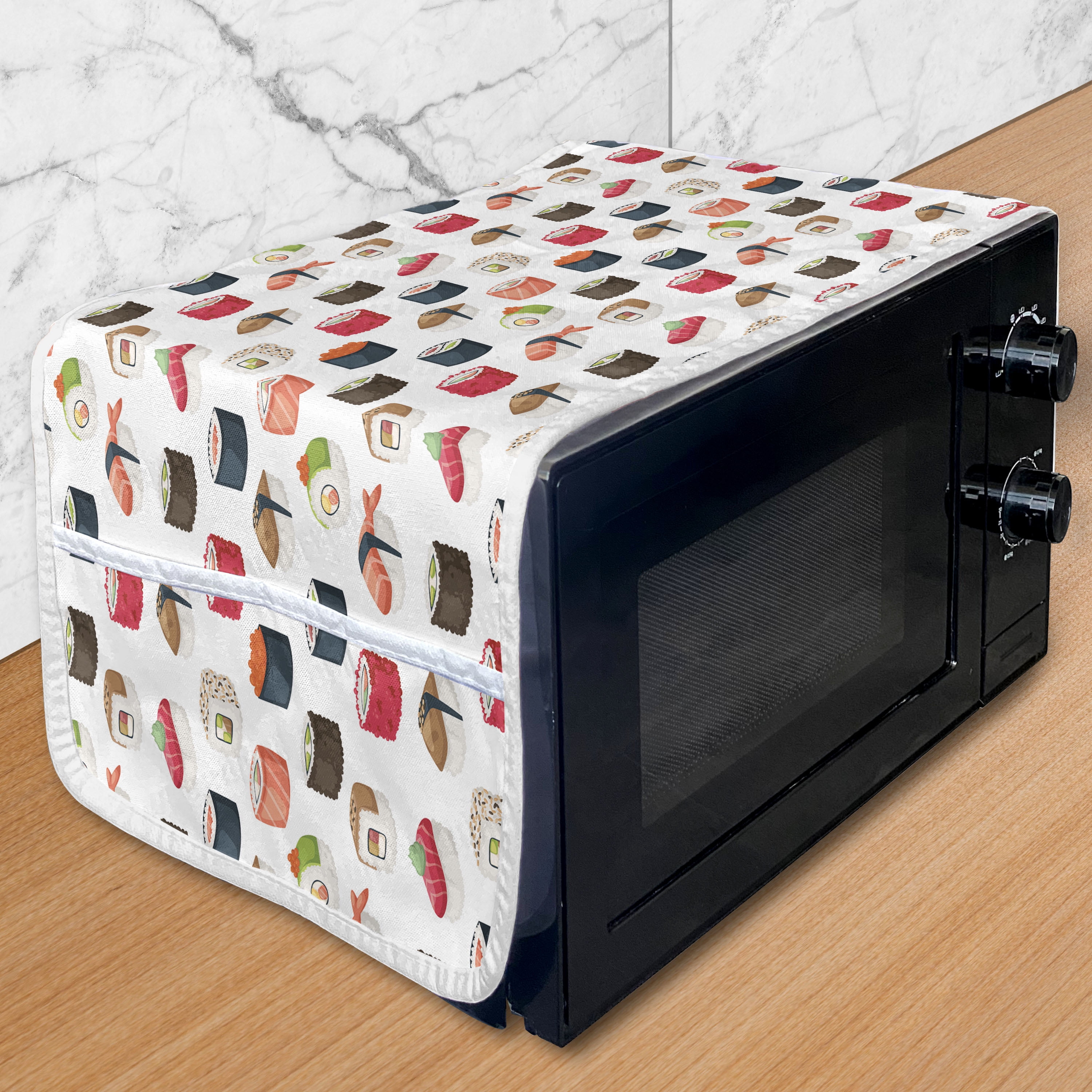 Sushi Microwave Oven Cover, Yummy Sushi Rolls Japanese Maki and Nigiri ...