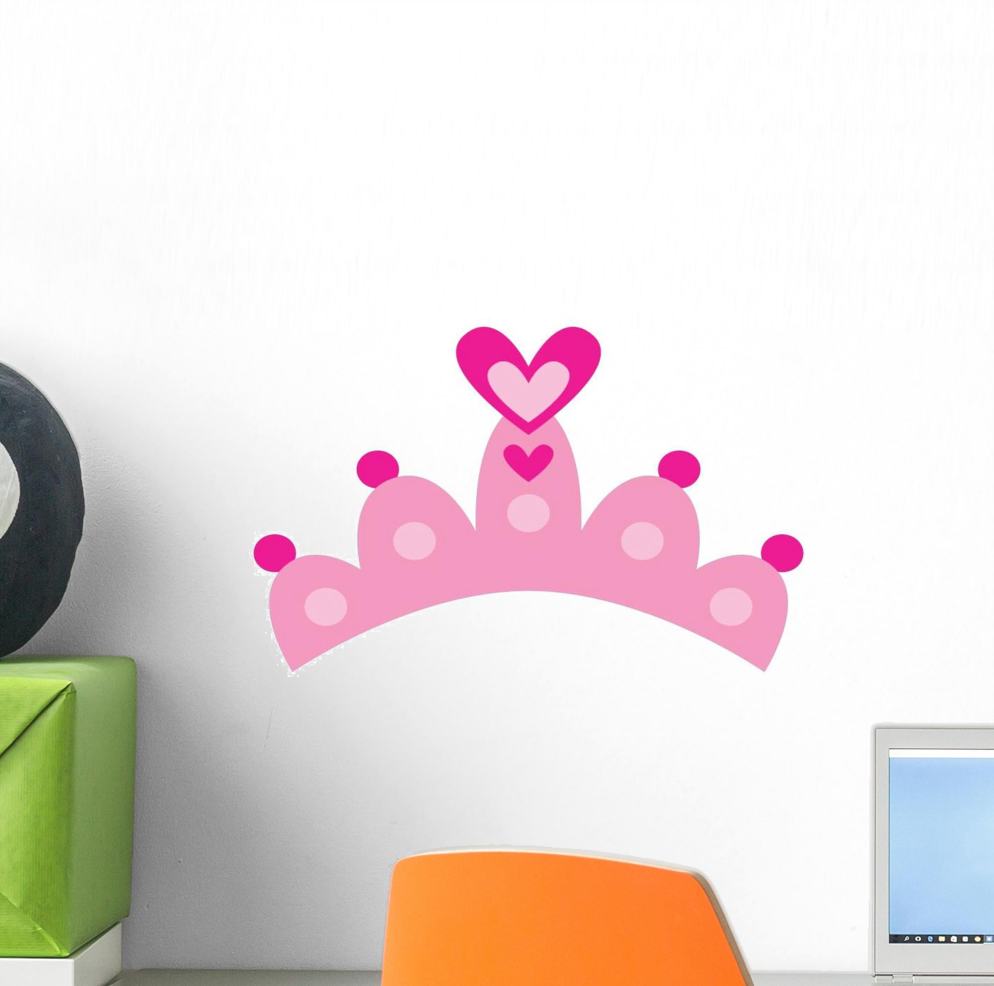 Cute Pink Princess Tiara Wall Decal Sticker, Wallmonkeys Peel & Stick ...