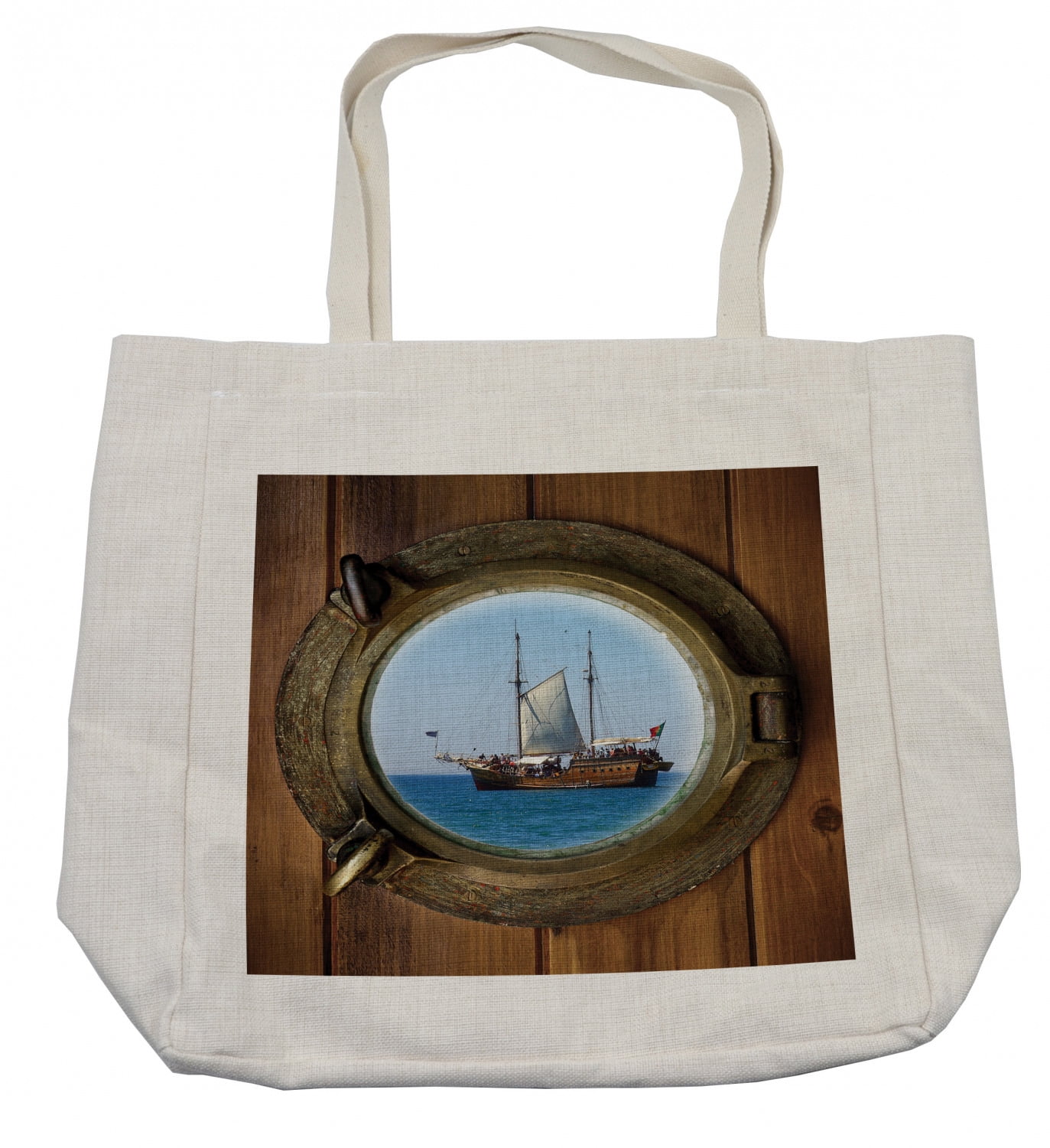 Marine Shopping Bag, Ship Window with a Tourist Cruise Motif Summer ...
