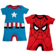 Marvel Avengers Captain America Newborn Baby Boys Cosplay Short Sleeve ...