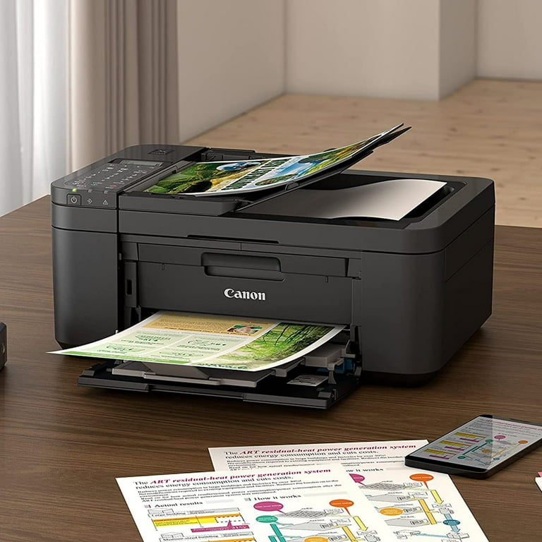 Free Shipping Canon PIXMA TR4720 All in One Wireless Printer with Auto Document Feeder Mobile Printing Copy Fax and Scanner Black 5074C002 Bundle with DGE USB Connection Cable Small Business Software ...