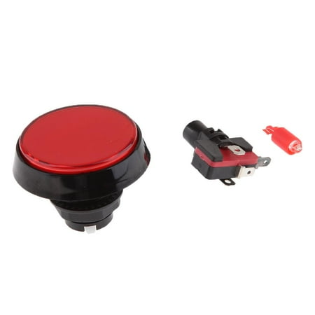 60mm Illuminated Self-Reset Push Button W/ LED Light for Arcade , Red ...