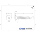 #8 x 1" Oval Head Sheet Metal Screws, Square Drive, Stainless Steel 18 ...