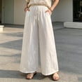 Bloomae Womens Wide Leg Linen Pants Cute Butterfly Floral Embroidered ...