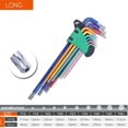 Allen Key Set L Wrench Kit For Allen Screw 9PCS Long Arm Hex Key Set 1 ...