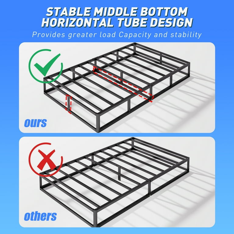 Low Twin Bed Frame Gdduck Twin Box Spring, 5 Inch Metal Box Spring Twin ...