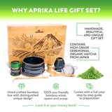 Aprika Life Matcha Tea Set - Gift Set with Organic Green Tea Powder and ...