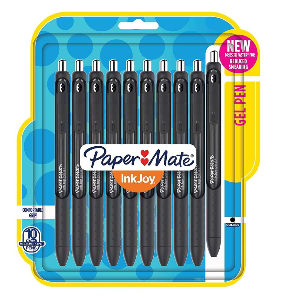 Plumas Paper Mate Inkjoy Gel Medio Punto 10 Piezas -negro PAPER MATE ...