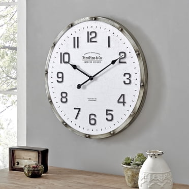 FirsTime & Co. White Townsend Barn Door Wall Clock, Farmhouse, Analog ...