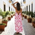All-Over Print Backless Cross Strap Slip Dress, Loose A-Line Slim Fit ...