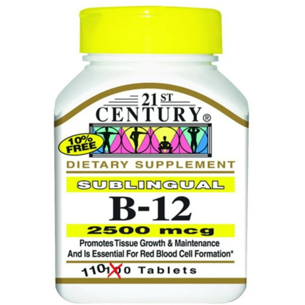 21st Century Century B-12 2500 Mcg Sublingual Tablets 110 ea (Pack of 2 ...