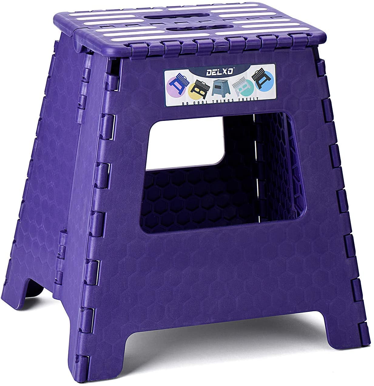 DecorX Folding Step Stool 16 Inch Plastic Folding Stool Kitchen Step