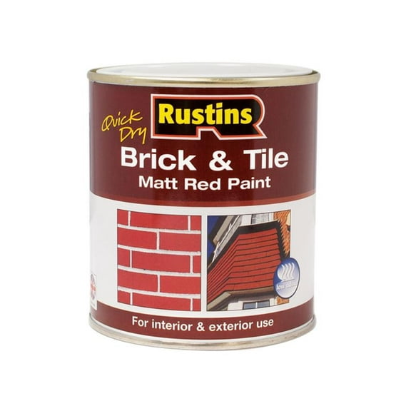 Rustins - Quick Dry Brick & Tile Paint Matt Red 250ml - Walmart.com