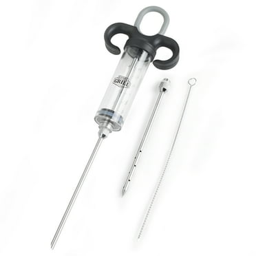 Heavy Duty Stainless Steel Meat Injector Kit, 2 oz Turkey Flavor ...