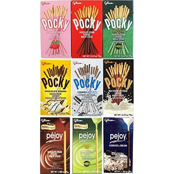 NineChef Bundle - Glico Pocky Pejoy Biscuit Sticks Variety Pack of 9 ...