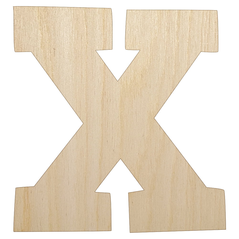 Letter X Uppercase Fun Bold Font Wood Shape Unfinished Piece Cutout ...