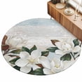 Blossom Magnolia Flower Leaves Round Area Rug 3ft,Living Room Rug Non ...