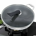 13.4 in Induction Non-Stick Stainless Steel Wok Pan with Lid, Double ...