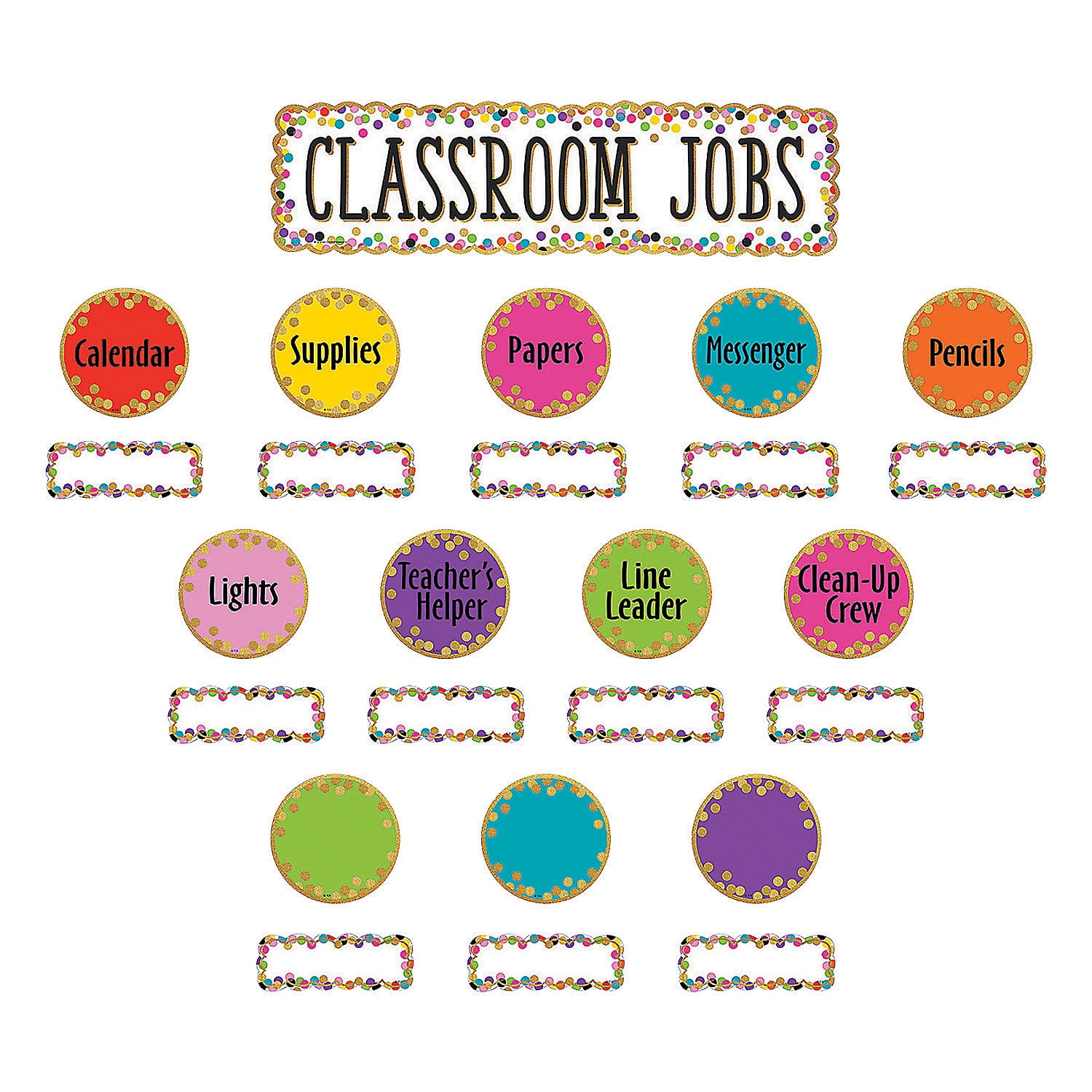 Confetti Classroom Jobs Bulletin Board Set - Educational - 49 Pieces ...