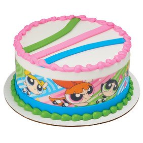 Power Puff Powerpuff Girls Designer Strips Edible Cake Border Design ...