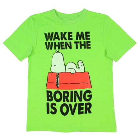 Peanuts Boys' Snoopy Wake Me When The Boring Is Over Graphic T-Shirt ...