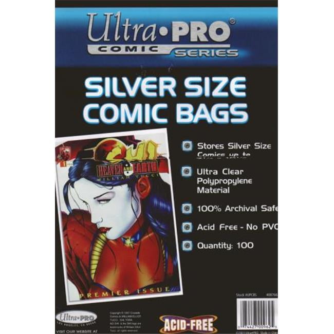 Ultra Pro Silver Size Bags 7.375 X 10.75 - 100 Per Pack - Walmart.com