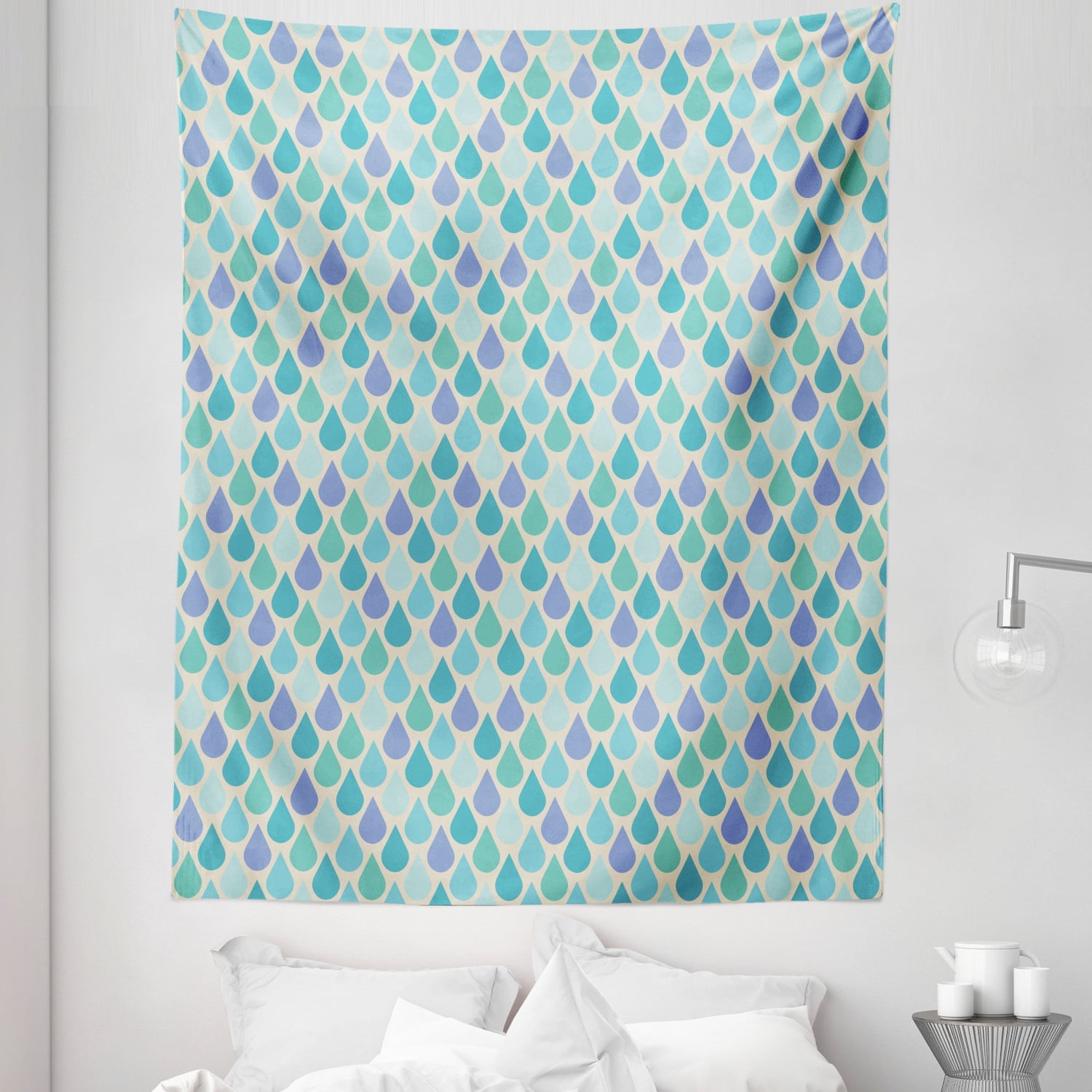 Teal Tapestry, Colorful Water Droplets Rain Themed Image Natural World ...