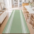 Area Rug 2x6ft Sage Green Striped Area Rugs for Kitchen Runner Rug ...