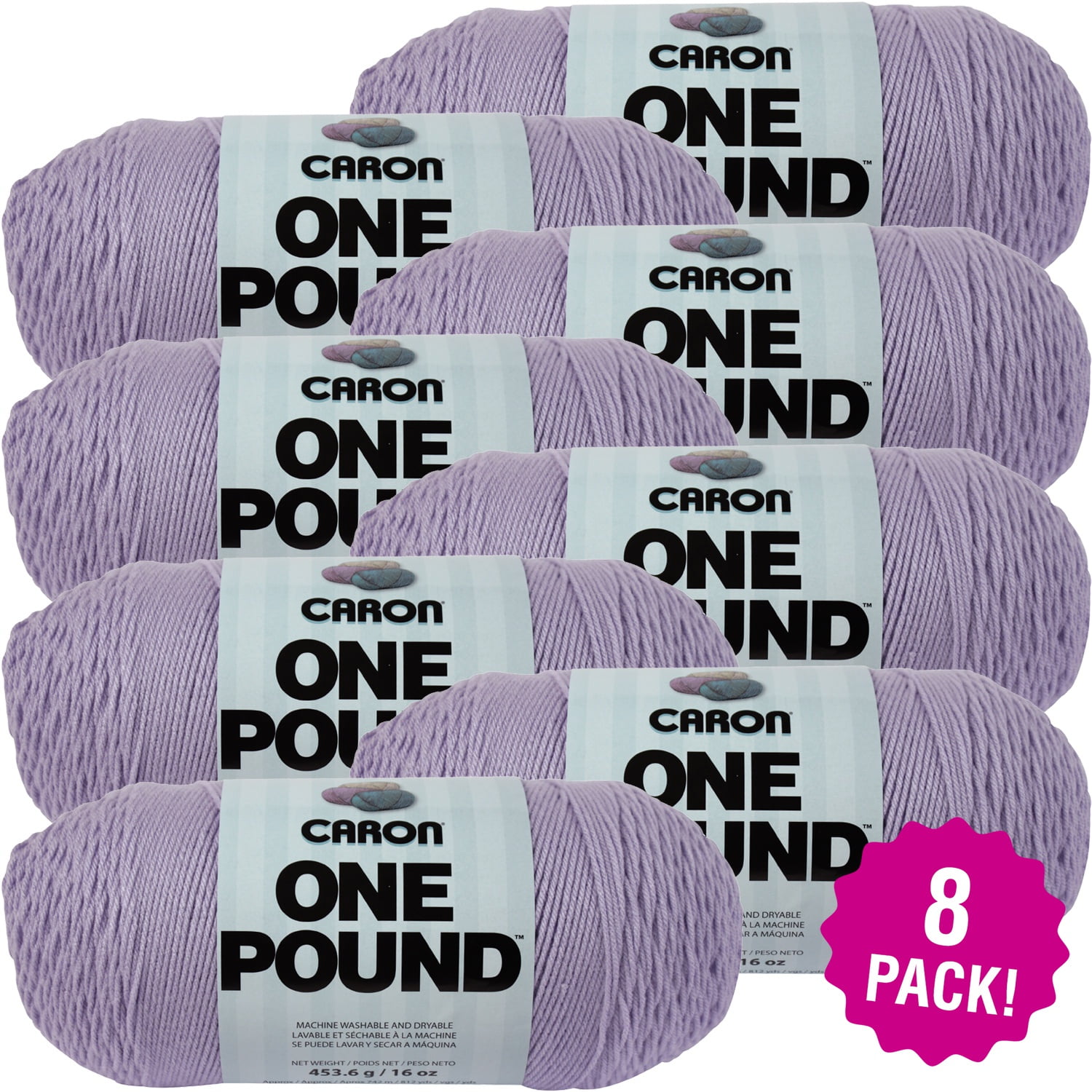 Caron One Pound Yarn - Lilac, Multipack of 8 - Walmart.com