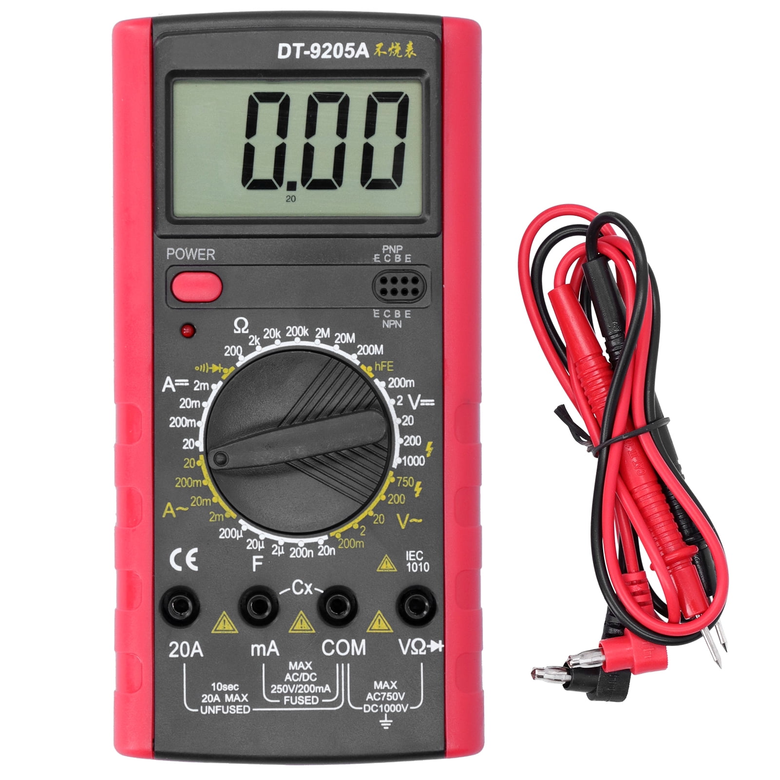 Multímetro, DT9205A Multímetro digital Multímetro de CC de alta A ...