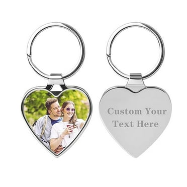 Double-sided Custom Keychain, Personalized Custom Photo/Date/Name/Word ...