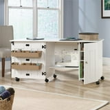 Pemberly Row Engineered Wood Drop-Leaf Sewing or Craft Table in Soft ...